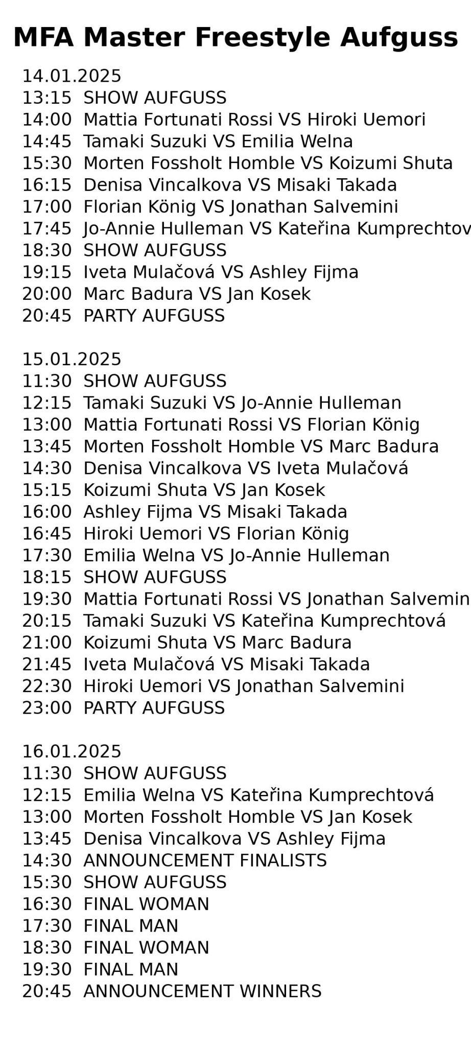 Master Freestyle Aufguss 2025 at Aquagranda! Discover the event
